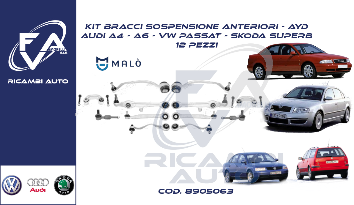 KIT RIPARAZIONE BRACCI AUDI A4/ VW PASSAT | F.A.V. di Amorelli Vincenzo & C. s.a.s.