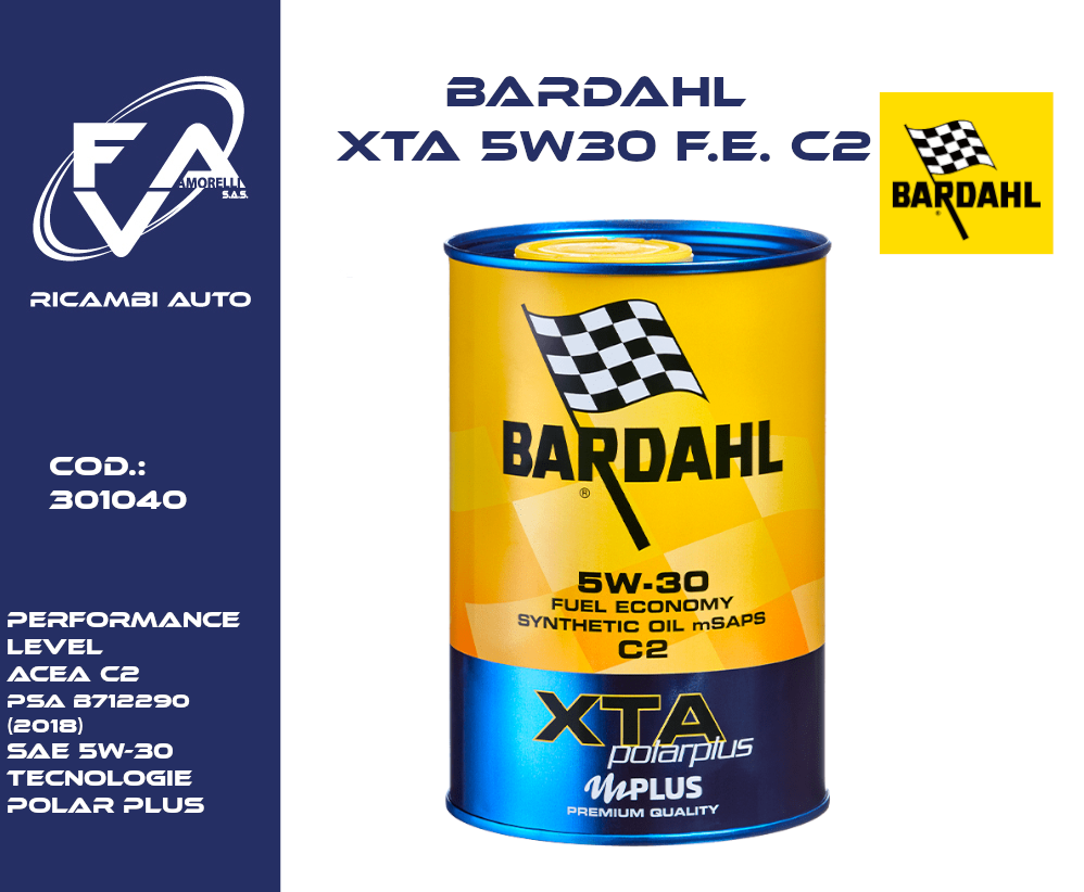 Olio Motore Bardahl 5W30 F.E. XTA C2 1 Lt - 301040 | F.A.V. di Amorelli ...